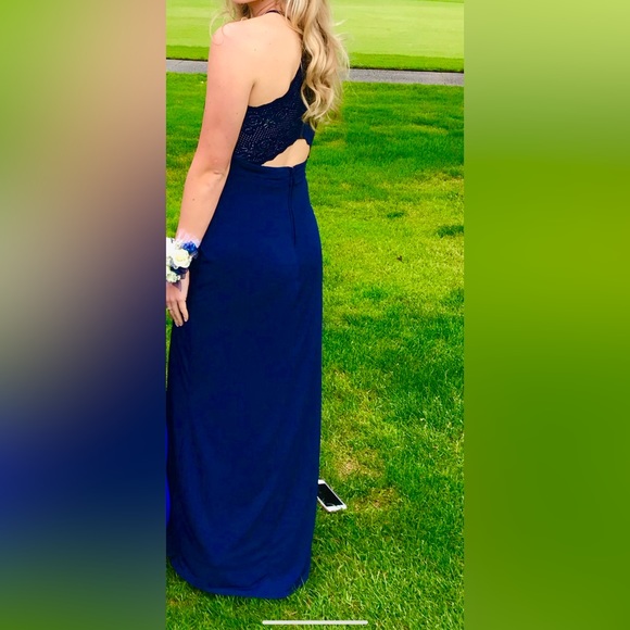 PromGirl | Dresses | Navy Blue Long Gown | Poshmark